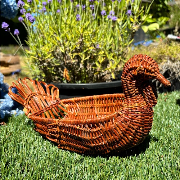 Accents | Turkey Basket Vintage Wicker Thanksgiving Rattan Brown ...